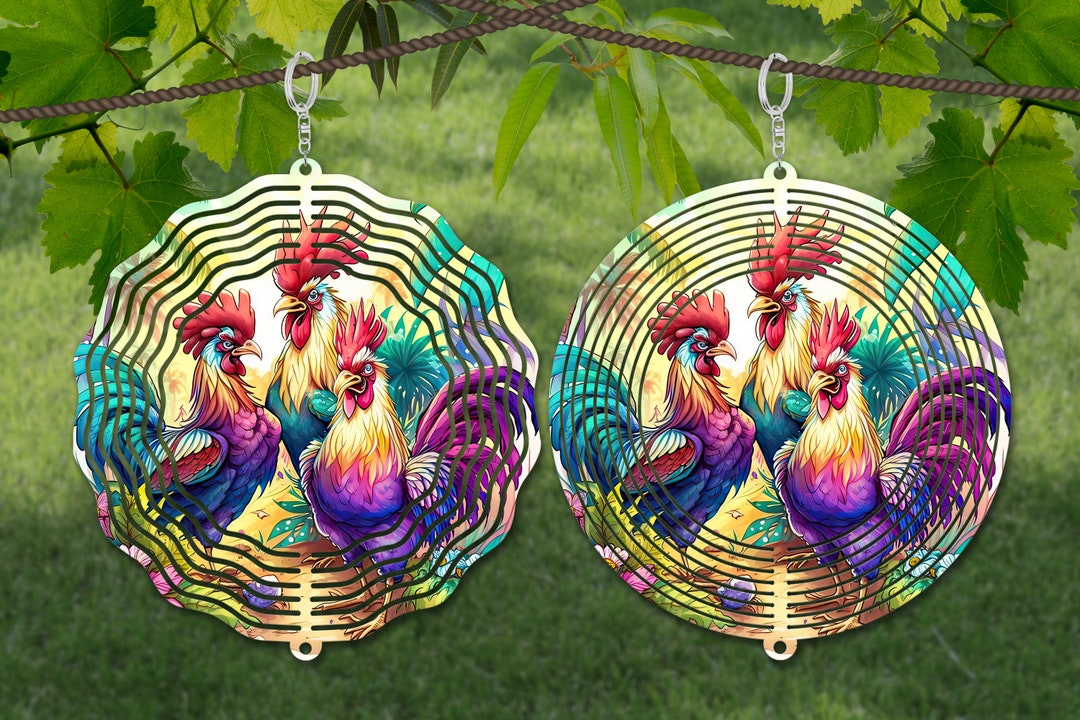 Rooster Wind Spinner Watercolor Sublimation Design Template - Etsy