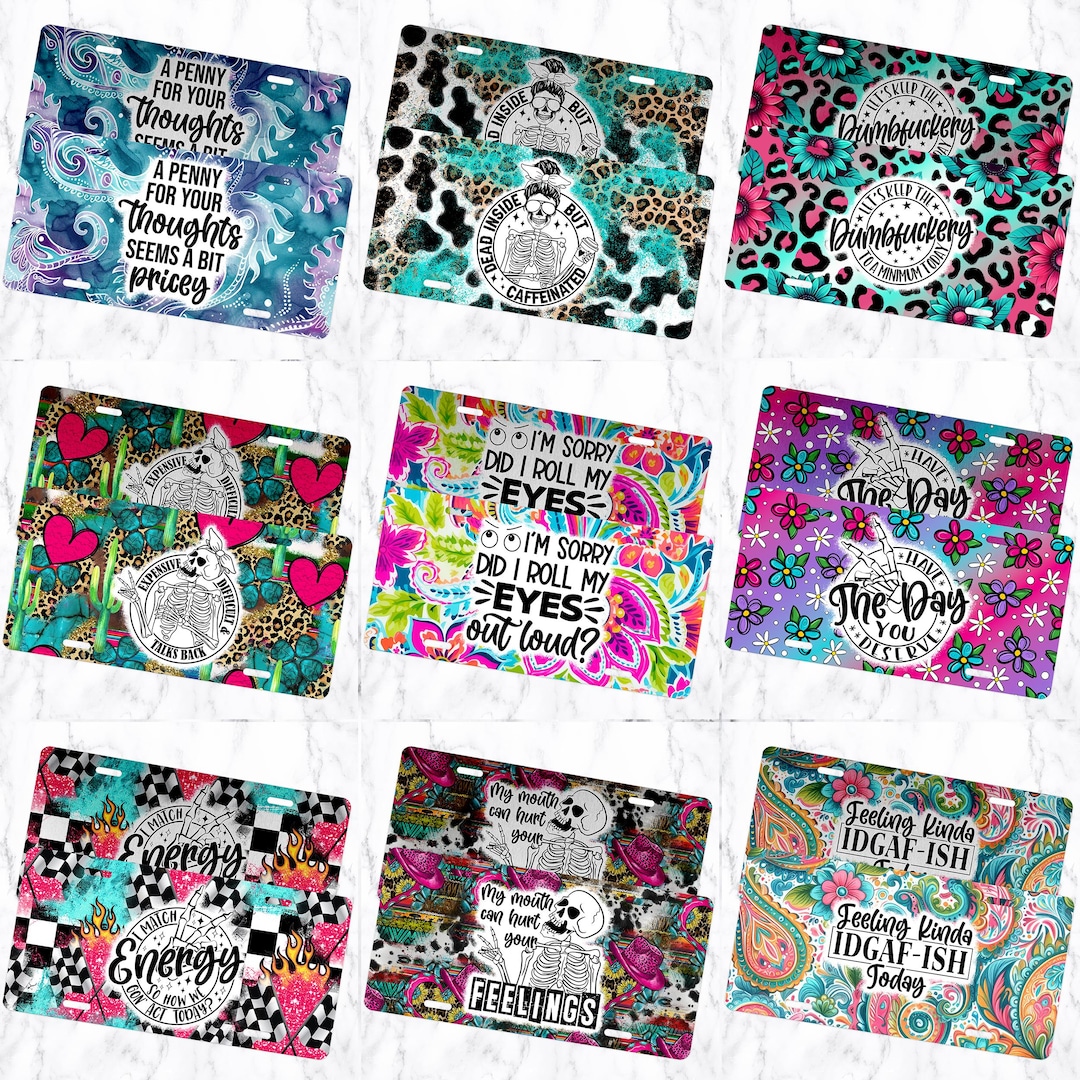 Sarcastic License Plate Funny Sublimation PNG, Sarcasm License Plate ...