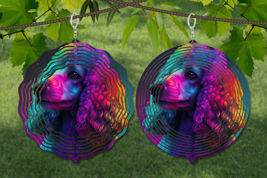 Poodle Wind Spinner Sublimation, Dog Wind Spinner SVG, 10 Inch Round ...
