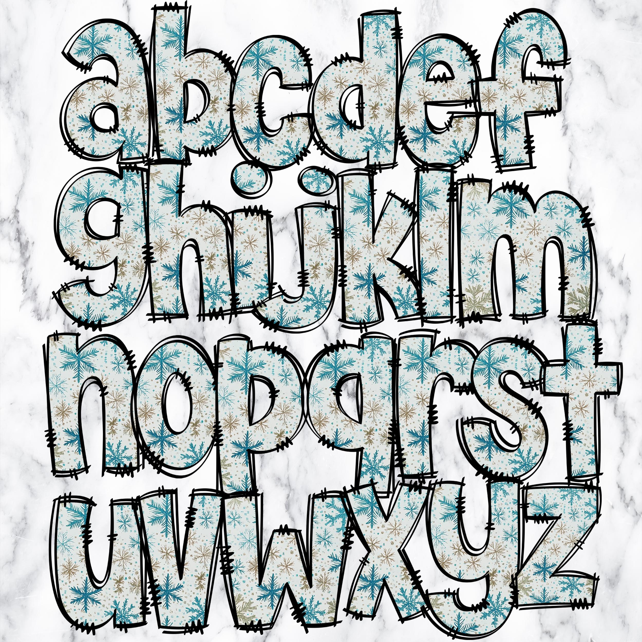 Winter Christmas Letters Alphabet PNG Christmas Alphabet Clipart ...