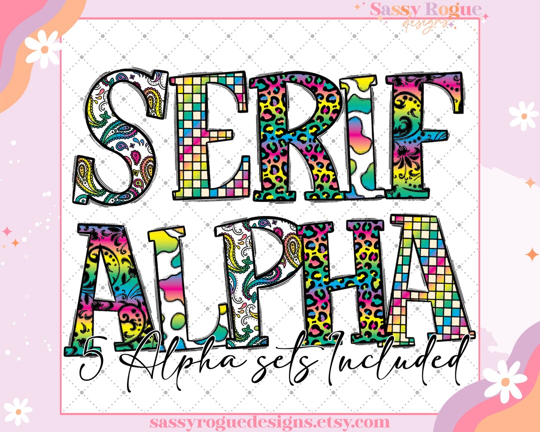 Doodle Alphabet Letters PNG Bundle, Easter Alphabet Clipart, Boxed ...