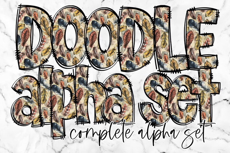 Alphabet Letters PNG Bundle Alphabet Clipart Patterned Hand - Etsy