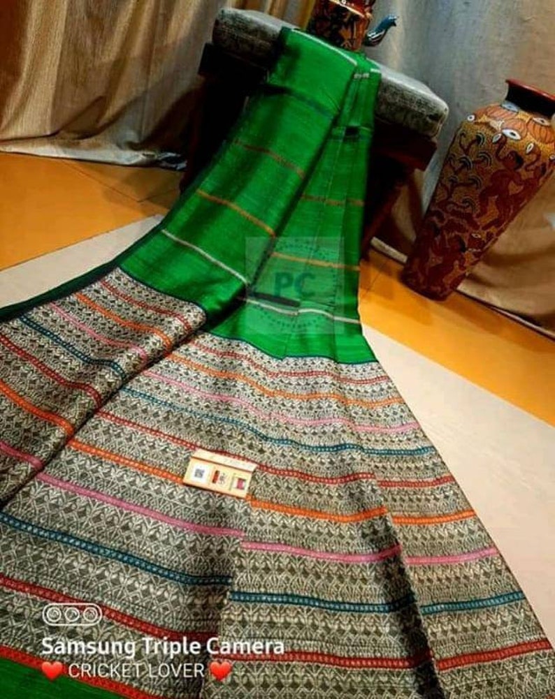 Beautiful pure motka by motka handwoven jamdani saree for | Etsy