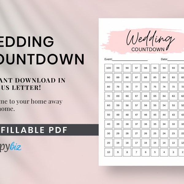 Wedding Countdown - Etsy