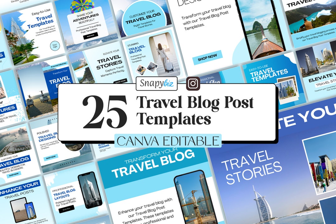 Travel Blog Template, Social Media Post Design, Instagram Canva Post ...