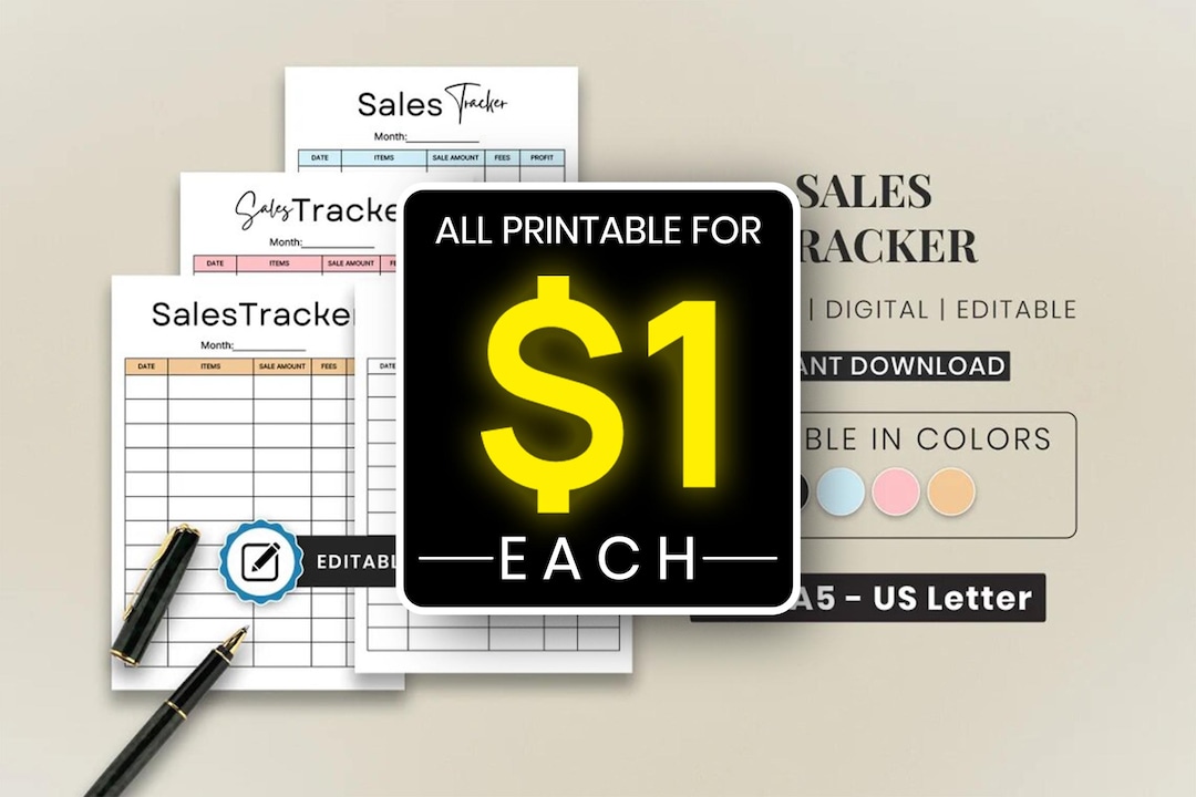 Printable Sales Log: Daily Revenue Tracker Template (digital Download ...