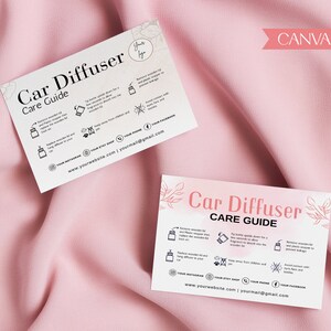 Printable Car Reed Diffuser Care Guide Canva Template, Editable Car ...
