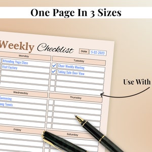 Editable Weekly Checklist Printable Planner Pdf, Weekly Routine ...