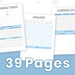 Nursing Student Printable PDF Digital Nurse Planner Nursing Goals Nurse ...
