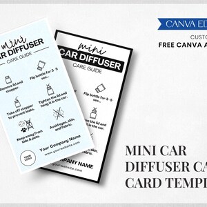 Printable Car Diffuser Care Guide Instructions Card Canva Templates ...