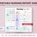 Printable Nursing Report Sheet PDF, Nursing Template, Nursing Study ...