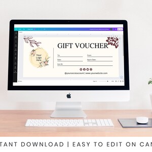 Printable Gift Voucher Editable Canva Certificate, Customizable Gift ...