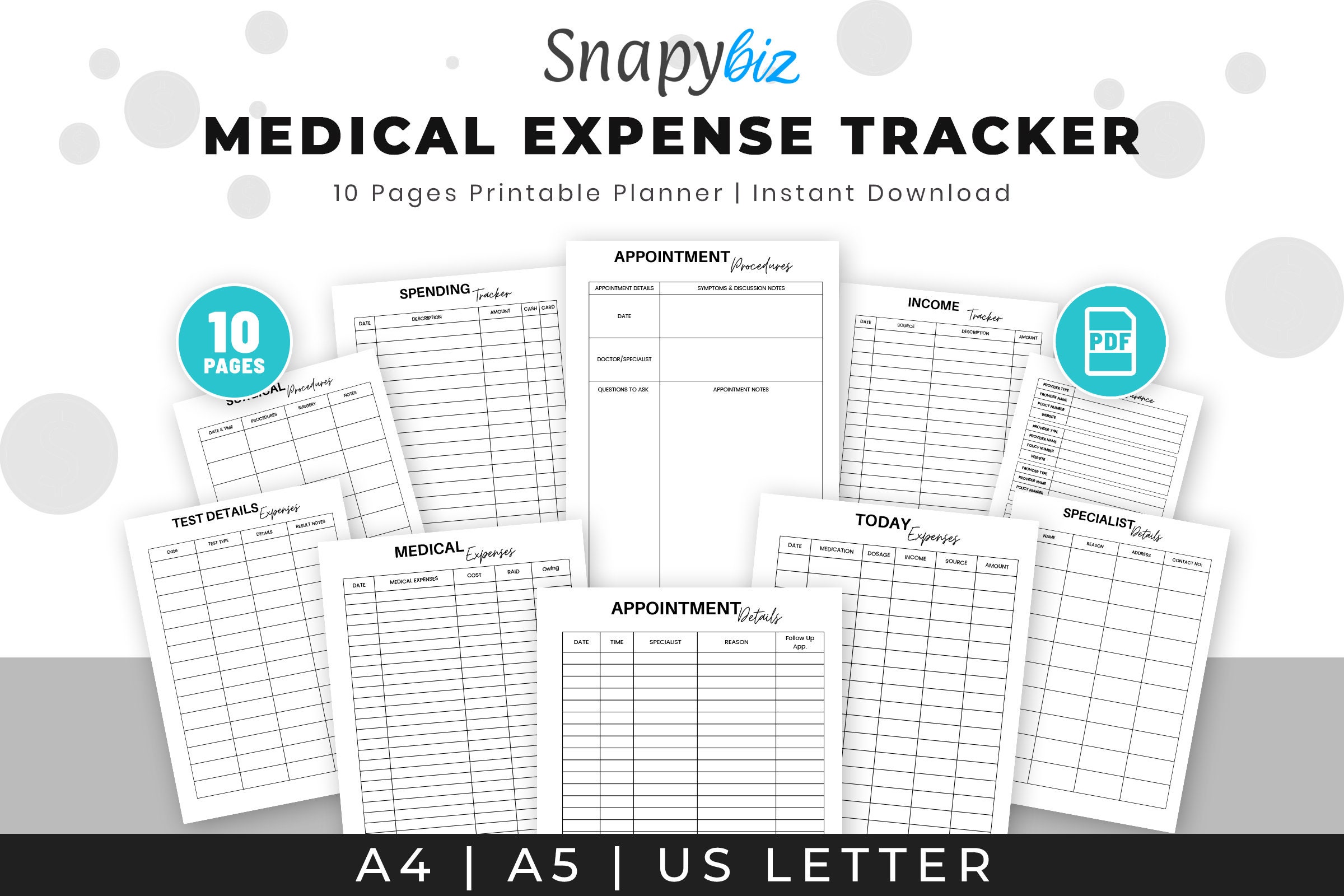 Medical Expense Tracker Medical Bill Tracker Medical Expenses Medical ...
