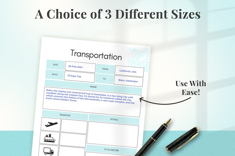 Editable Travel Planner Template Travel Printable Tracker - Etsy
