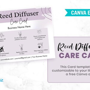 Reed Diffuser Care Card Canva Instructions, Reed Diffuser Care ...