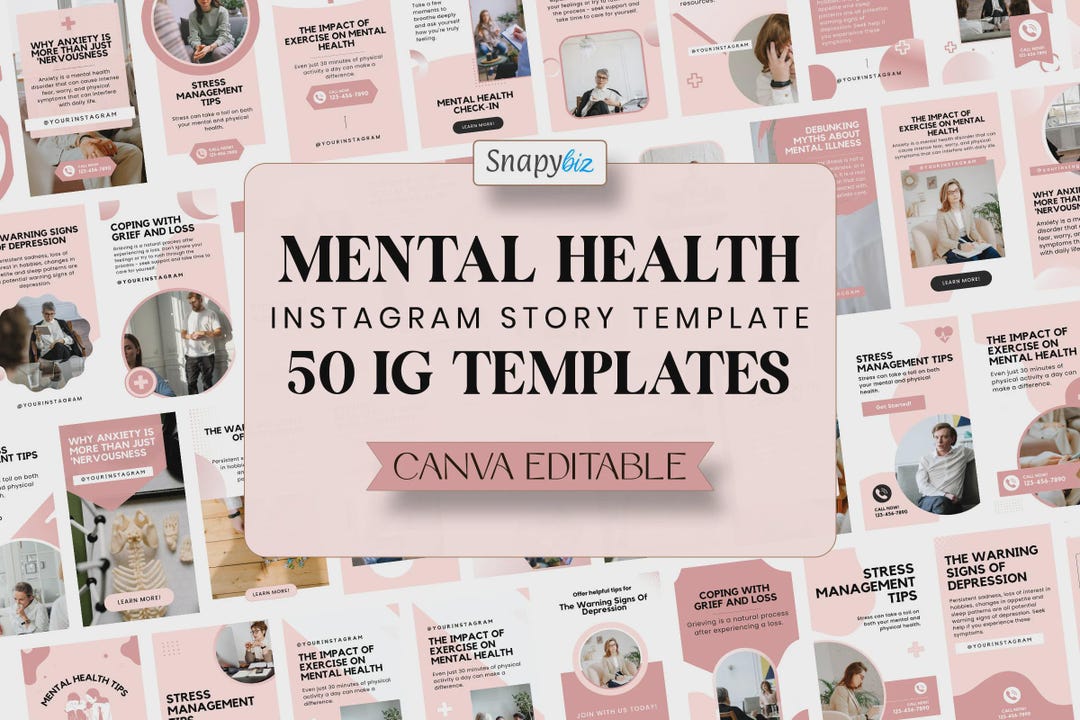 Canva Mental Health Instagram Story Template, Editable Social Media ...