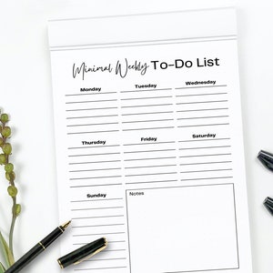 Weekly Planner Pdf, to Do List Template, Daily Checklist, Printable ...