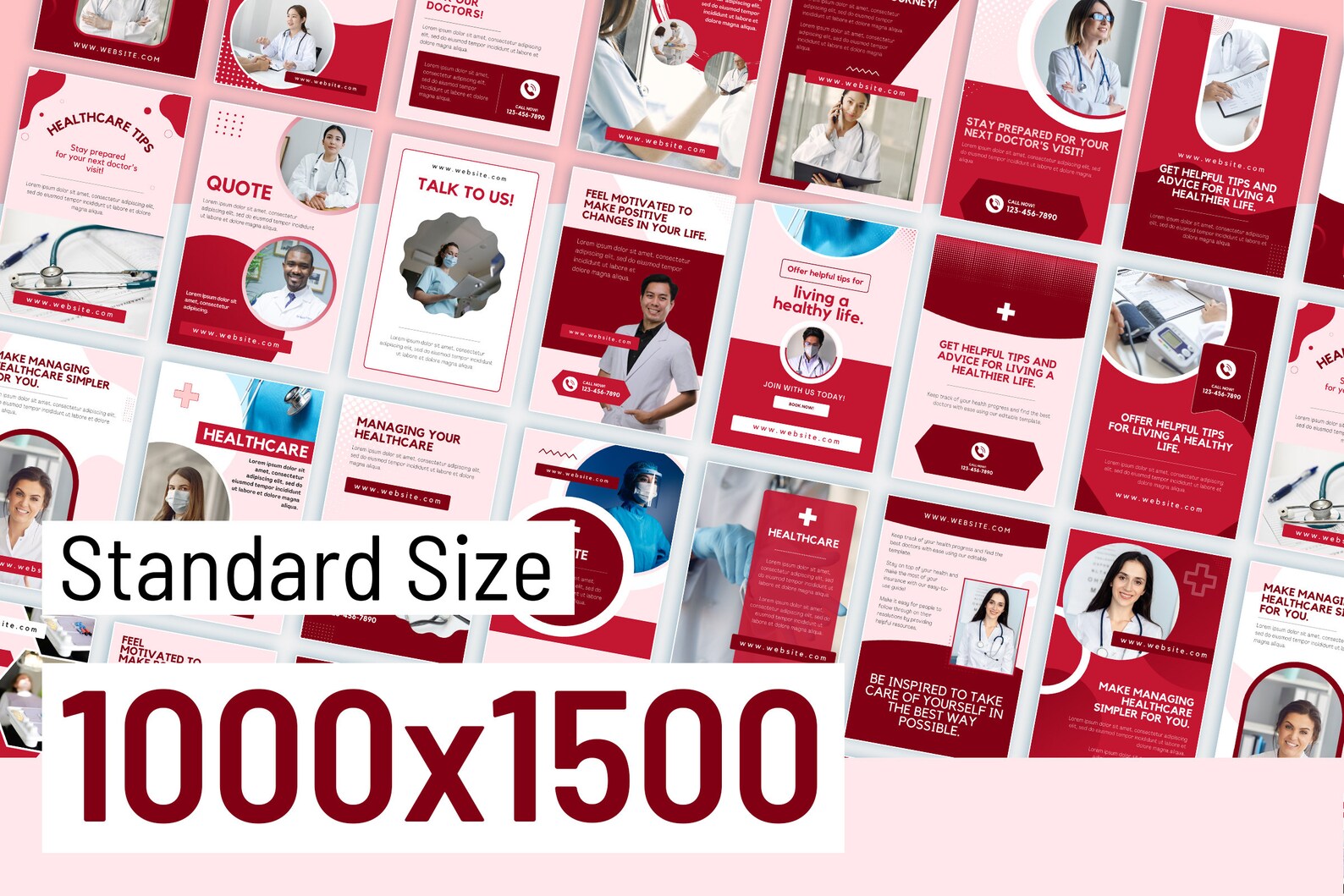 Healthcare Templates Editable | Canva Pinterest Marketing Social Media ...