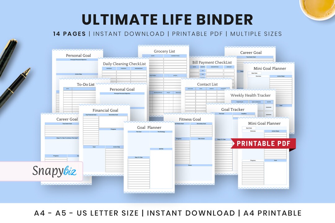 Ultimate Home Management Life Binder Printable, Daily Routine Tracker ...
