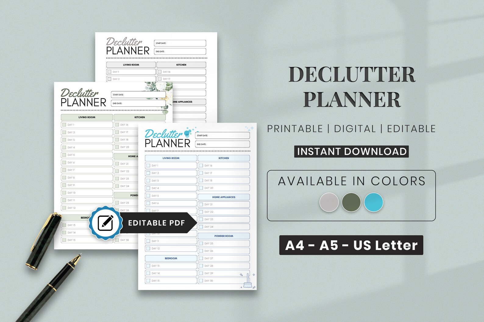 Declutter Checklist Printable Editable Declutter Challenge - Etsy