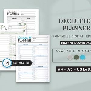 Declutter Checklist Printable, Editable Declutter Challenge Planner, 30 ...