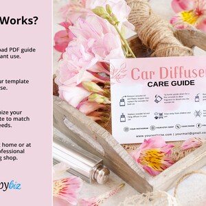 Printable Car Reed Diffuser Care Guide Canva Template, Editable Car ...