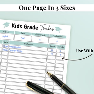 Grade Tracker, Grade Book, Teacher Grade Book, Homeschool Gradebook ...