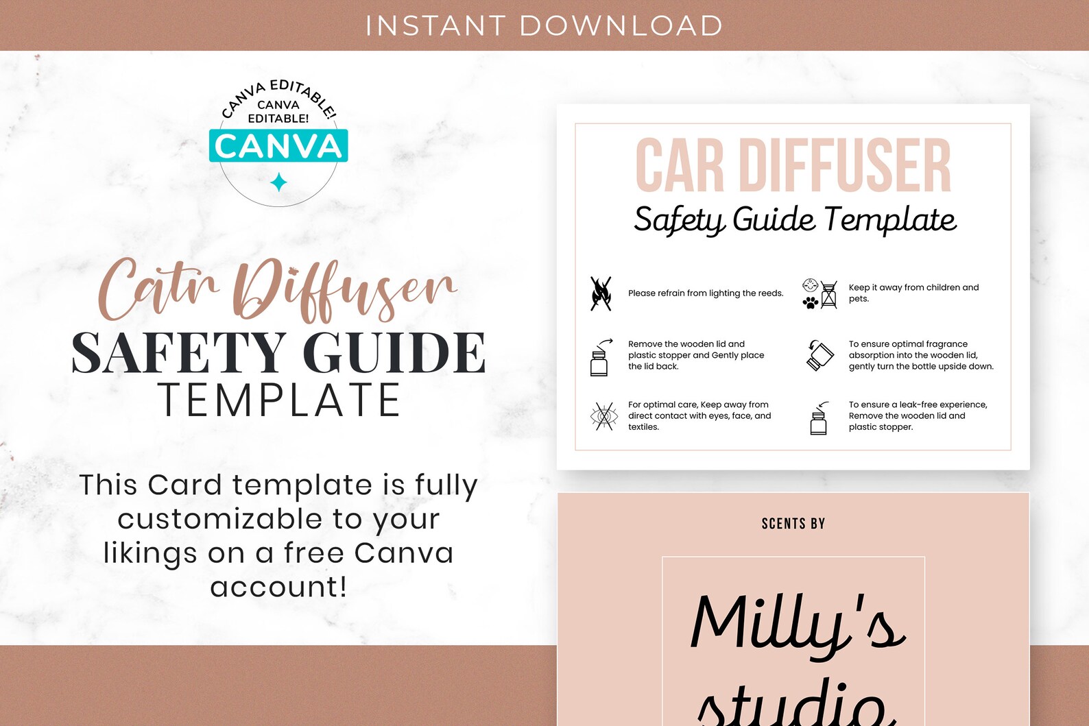 Editable Car Diffuser Safety Guide Template and Instructions, Printable ...