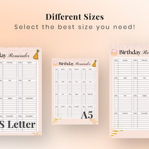 Birthday Checklist Printable Tracker Template, Reminder, Journal ...