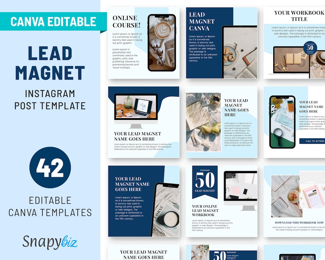 Lead Magnet Instagram Post Template, Lead Magnet Design in Canva ...