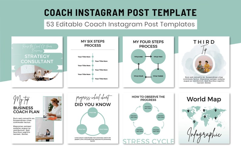 Coach Instagram Post Template for Business Coaching Social - Etsy