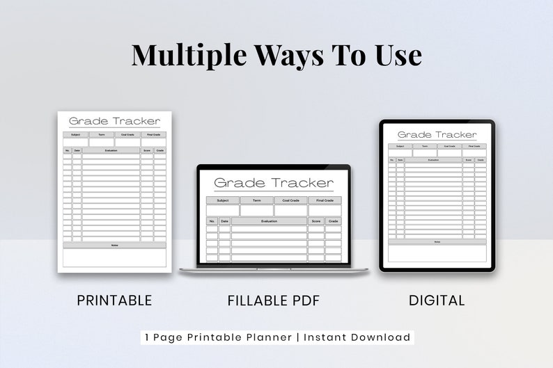 Printable Grade Tracker for Students Grade Tracker Student - Etsy