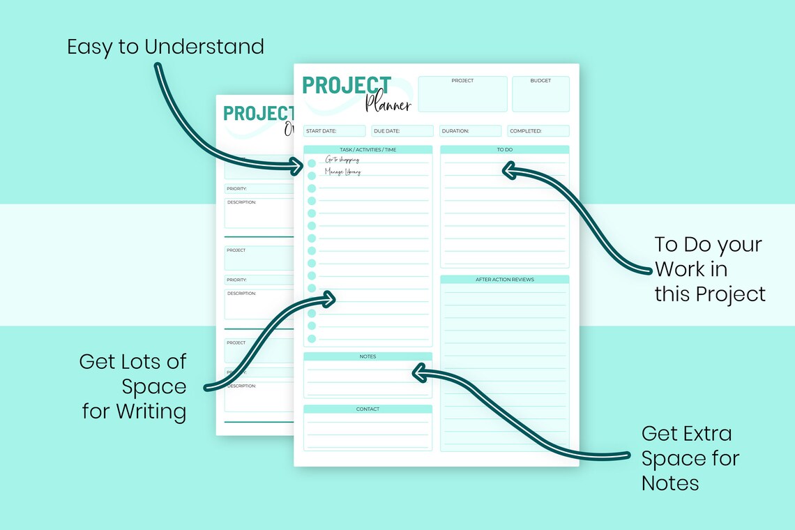 Project Planners Printable Project Planner Project | Etsy