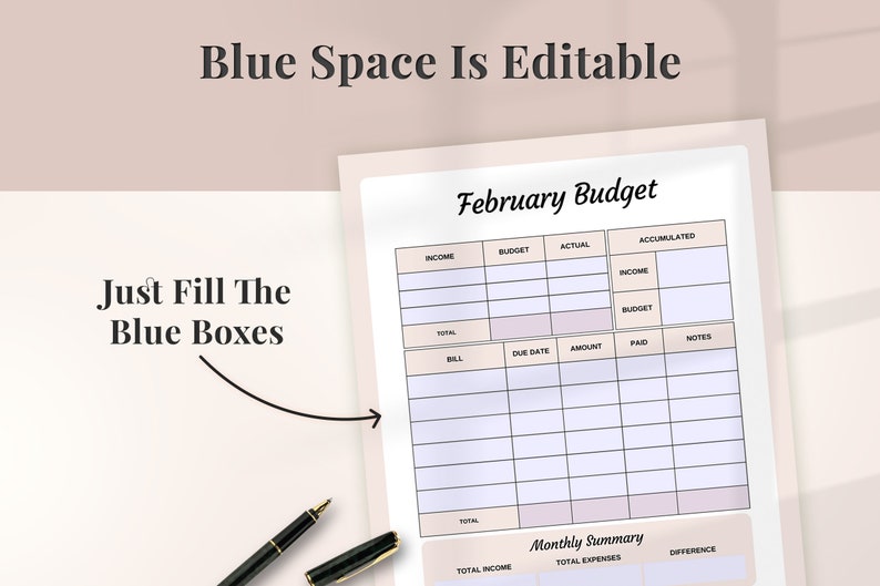 Fillable Budget Printable Planner PDF Printable Checklist - Etsy