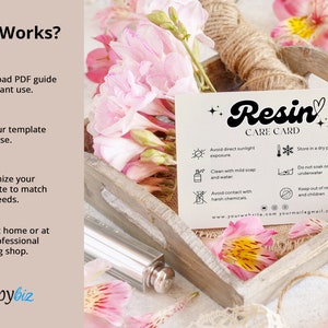 Editable Resin Care Guide Card Template, Customizable Resin Product ...