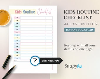 Editable Kids Chore Charts, Canva Template, Screen Time, School Routine ...