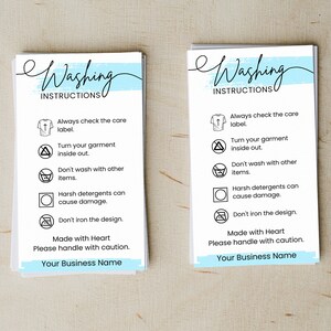 Washing Instructions Care Card Template, Editable Washing Instructions ...