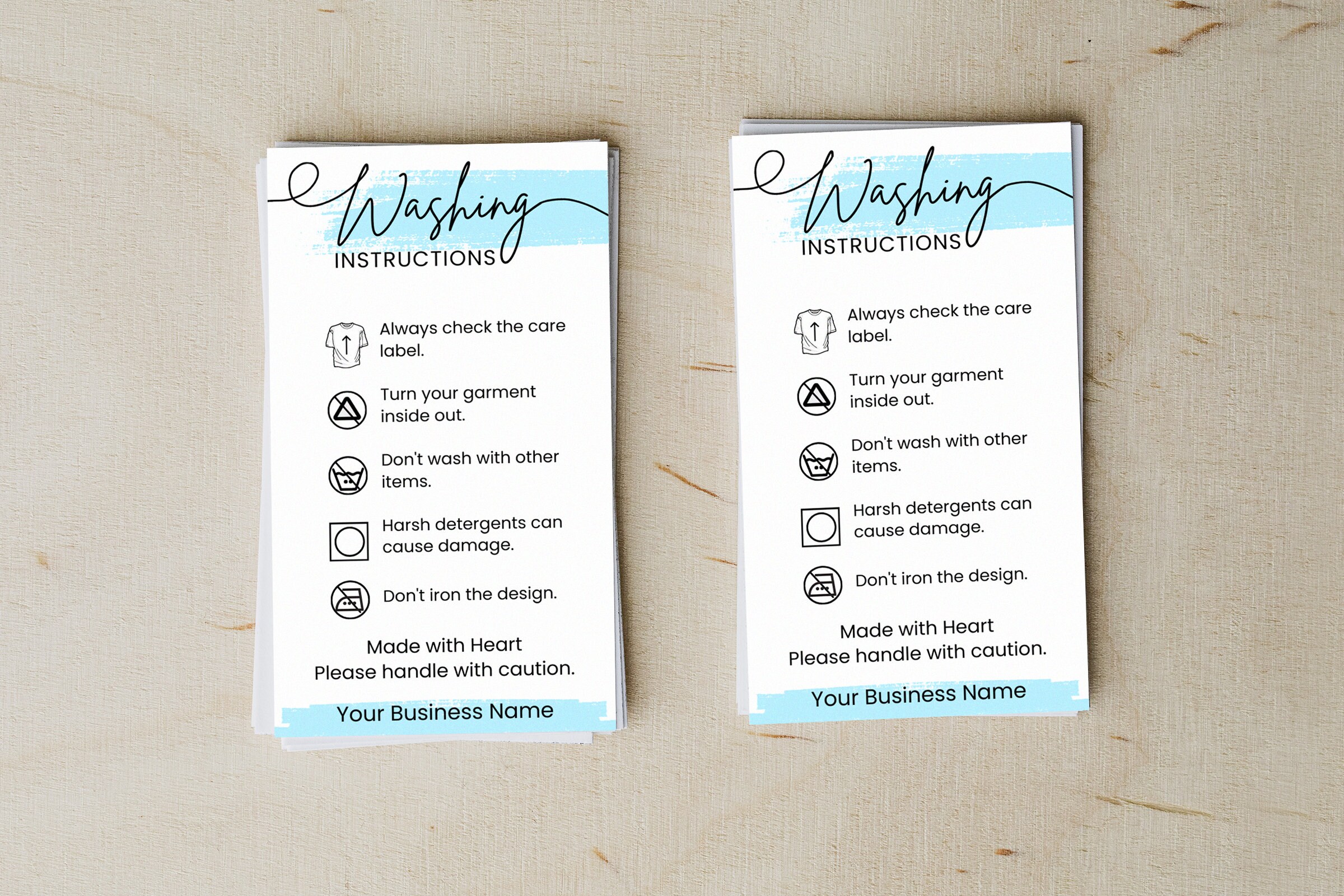 Washing Instructions Care Card Template Editable Washing - Etsy