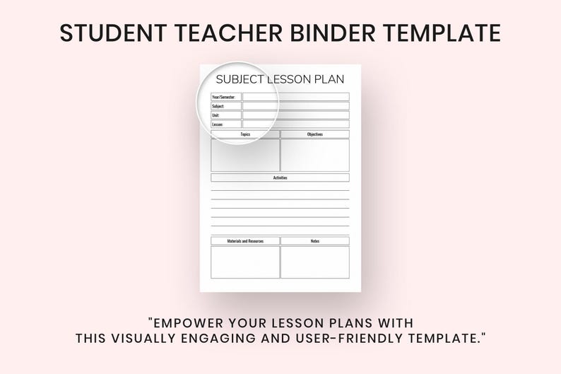 Student Teacher Planner Template Printable PDF, Teaching Binder ...