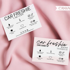 Car Freshie Care Card, Editable Canva Template for Small Business ...