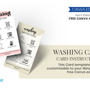 Editable Washing Care Card Printable Washing Instructions Template ...