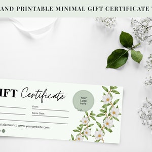 Editable and Printable Minimal Gift Certificate Template Gift - Etsy