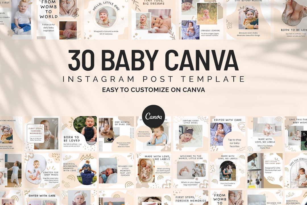Baby Instagram Post Templates, Editable Canva Designs for New Parents ...