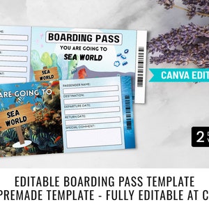 Sea World Surprise Ticket Template Editable Sea World Ticket Template ...