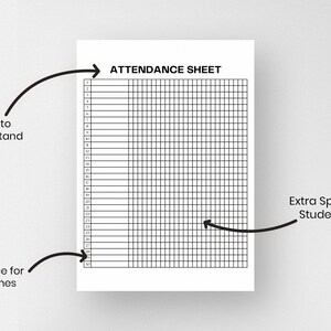 Editable Attendance Sheet Tracker, Printable Attendance Log, Class ...