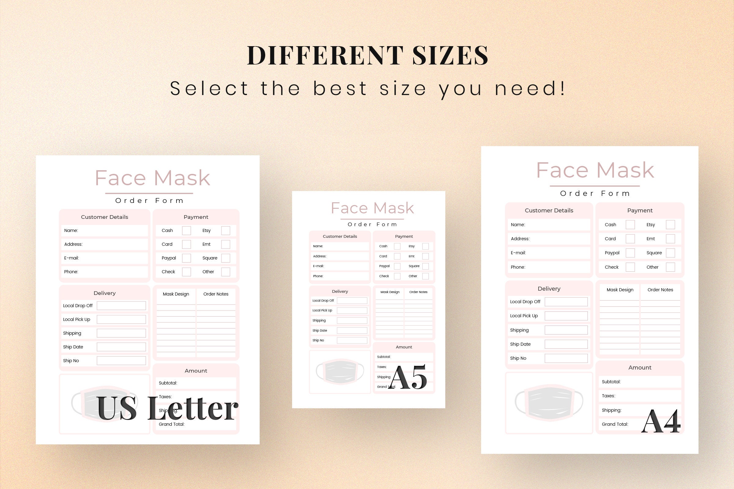 Face Mask Printable Order Form Facemask Order Form Mask Order Pdf Face ...