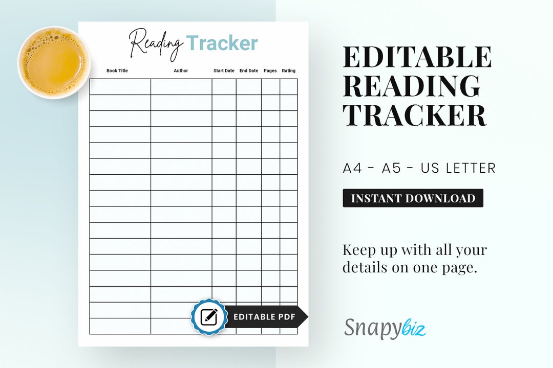 Reading Log Printable Planner Template, Kids, Books, Homeschool ...