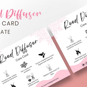 Reed Diffuser Care Card Canva Template, Editable Reed Diffuser Care ...