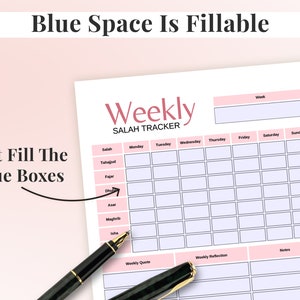Printable Weekly Salah Tracker, Daily Salah Log, Islamic Prayer Planner ...