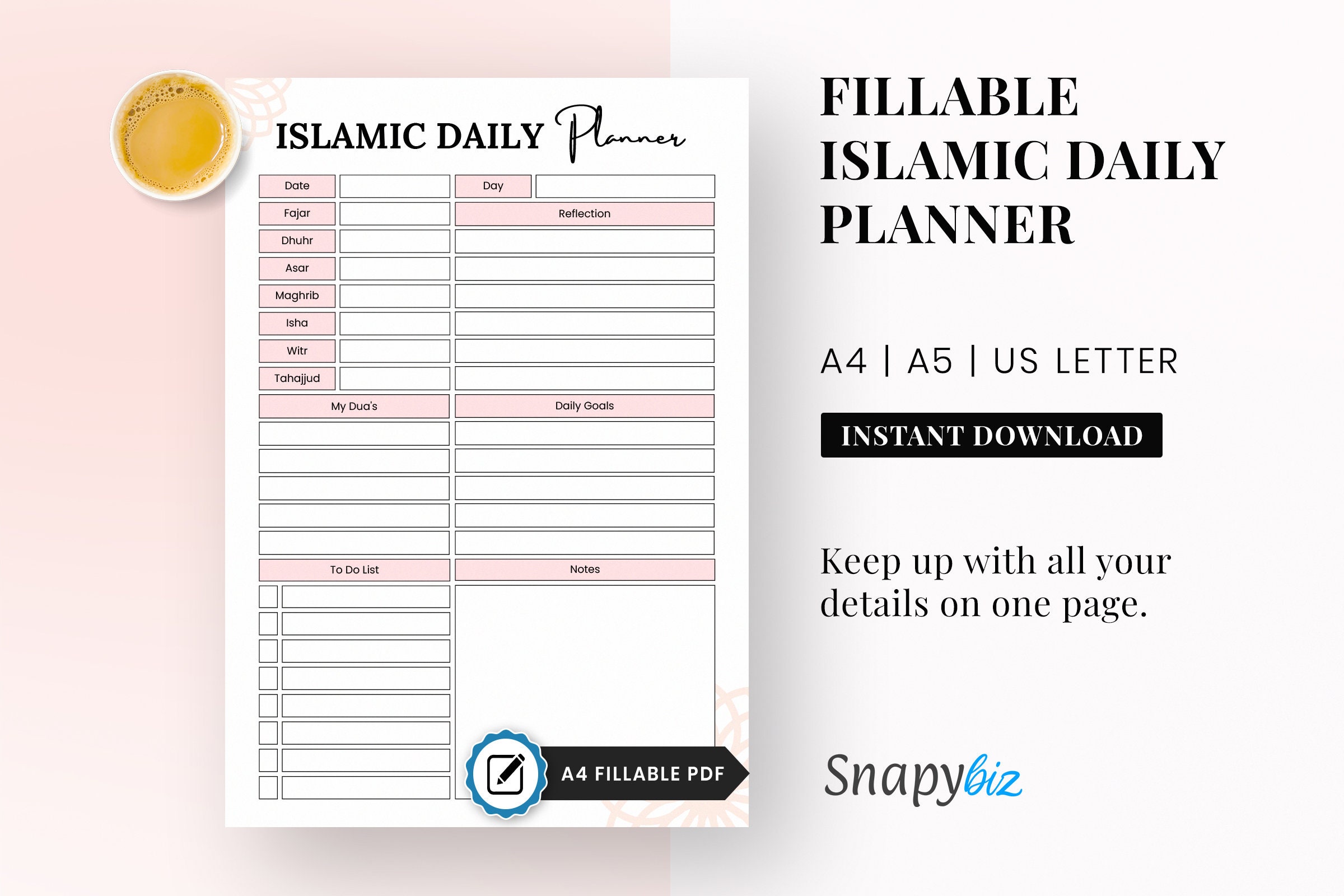 Islamic Daily Planner Printable Islamic Planner Muslim Daily - Etsy Islamic Daily Planner Printable Islamic Planner Muslim Daily - Etsy